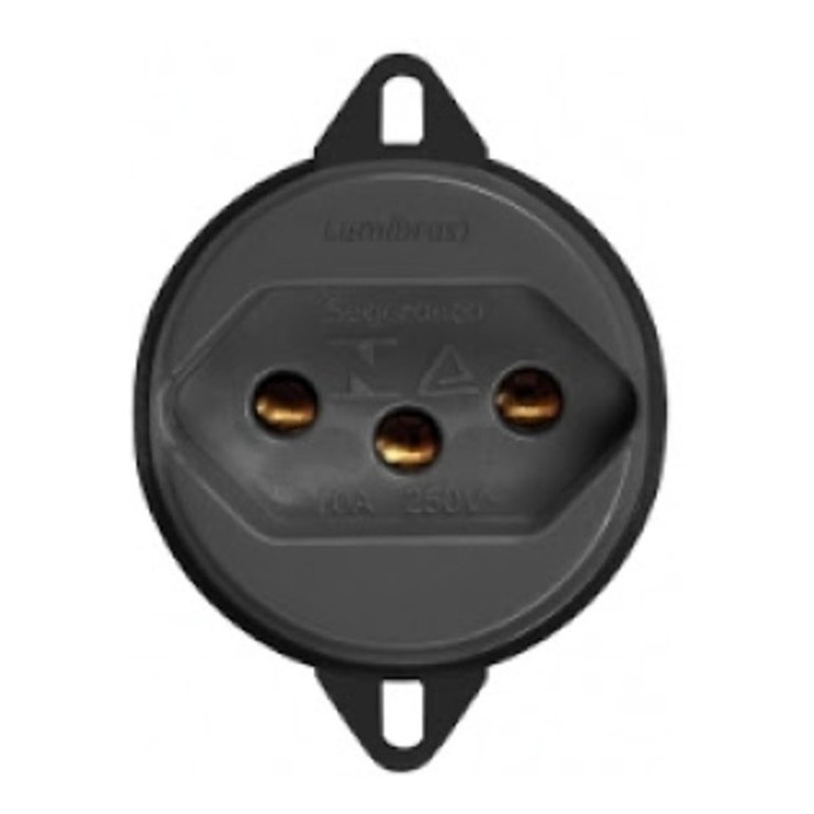 Tomada De Piso 2p+t 20a Preta - 9804-3 B-lux | Shopee Brasil