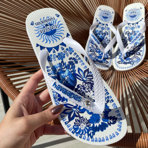 Chinelo Sandália Havaianas Farm Feminina Edição Limitada Tropical Verão ...