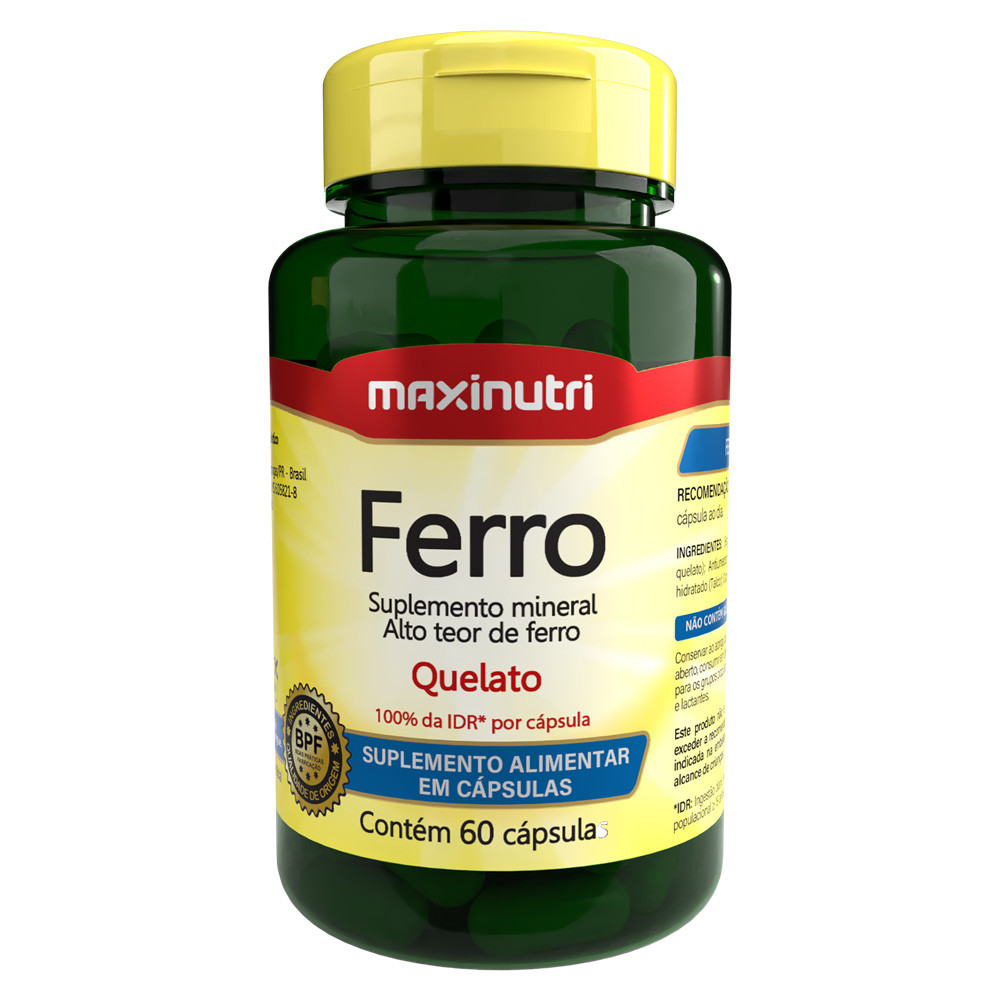 Ferro 100% IDR 60 Cápsulas Maxinutri | Shopee Brasil