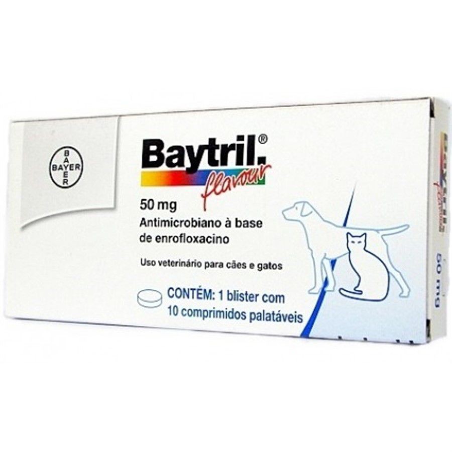 Antibiótico Baytril Flavour Cães E Gatos 50mg Elanco | Shopee Brasil