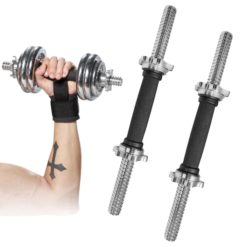 Barra halter inox 34 cm 28mm roscada sem anilha 2 un musculação rosca ...
