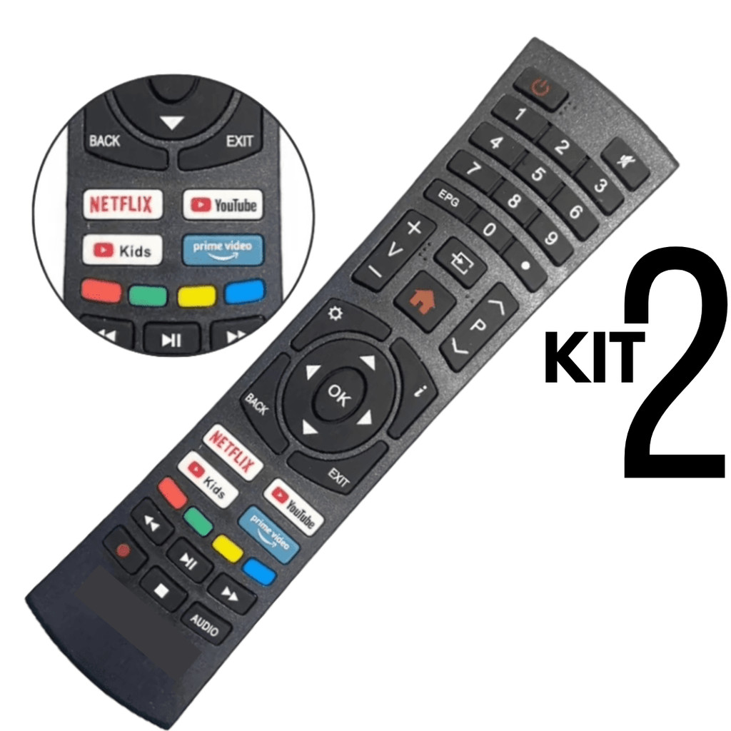 Kit 2 controle remoto para tv multilaser led smart 4k tl032 tl039 32 ...