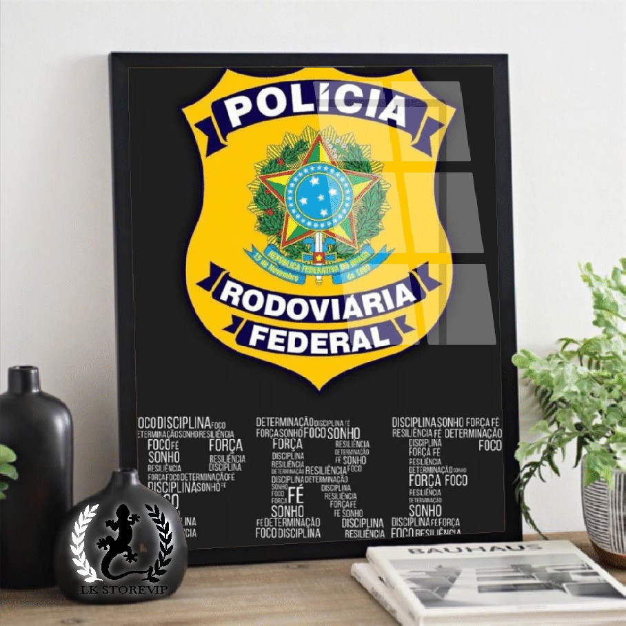 Quadro Decorativo Placa PRF Policia Rodoviária Pf Prf Federal ...