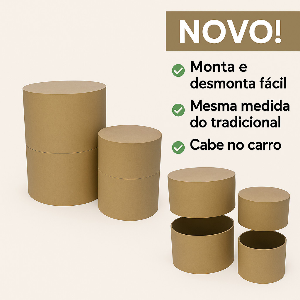 Trio Cilindros MDF para Decoração – Novo Modelo Desmontável, Ideal para ...