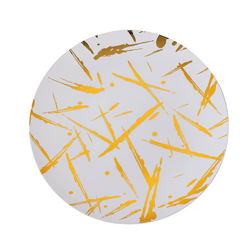 PRATO REFEIÇÃO BRANCO ESTAMPA DOURADA | Shopee Brasil