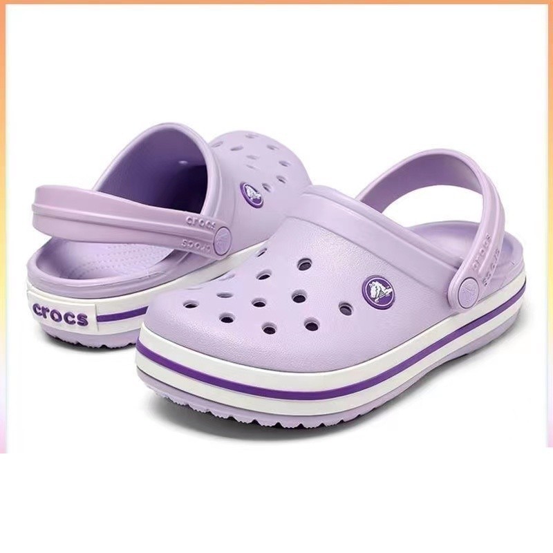 Crocs Sapatos Femininos Sandálias De Salto Baixo De Praia Ao Ar Livre ...