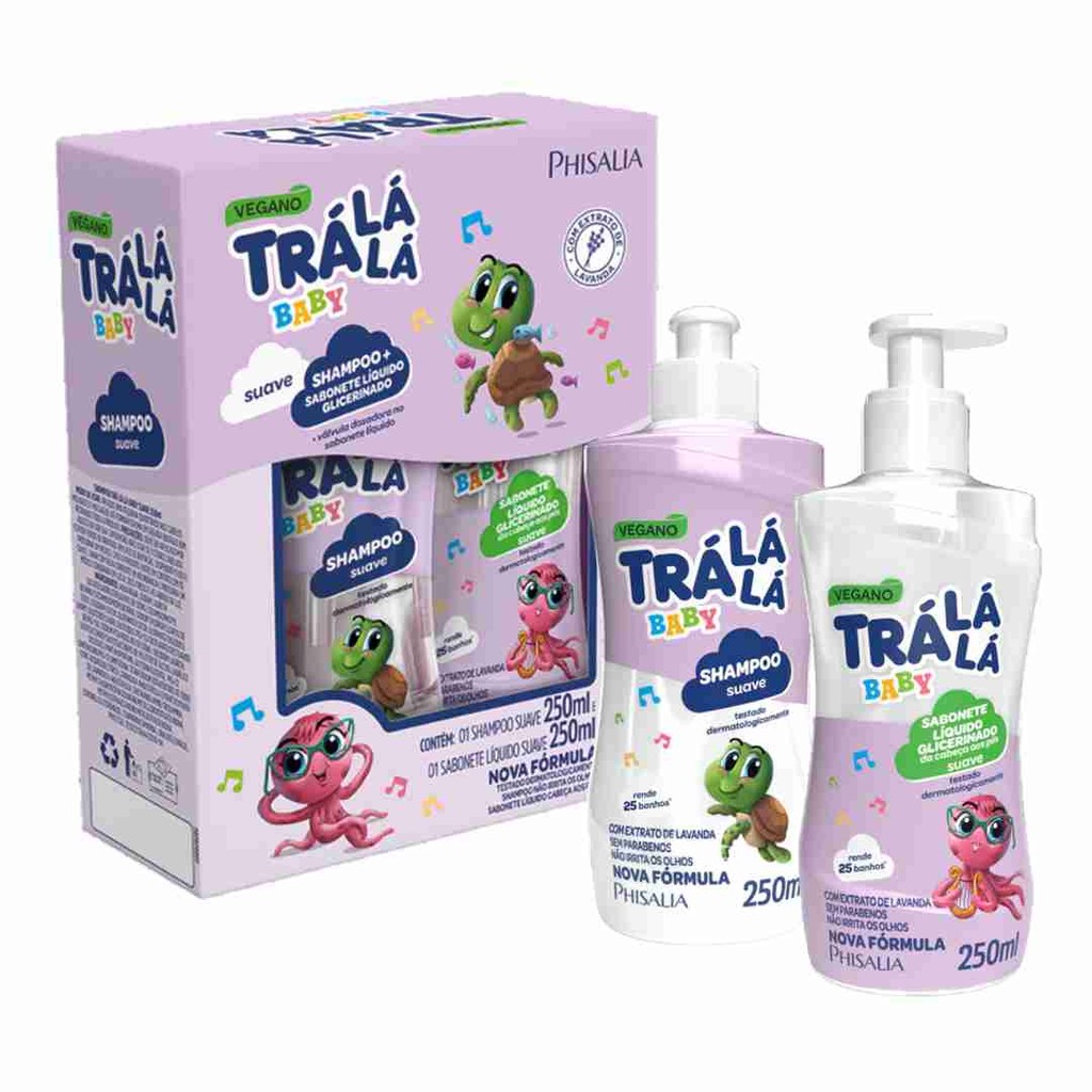 KIT TRA LA LA BABY SAB LIQUIDO + SHAMPOO 250ML SUAVE (validade 06/2025 ...