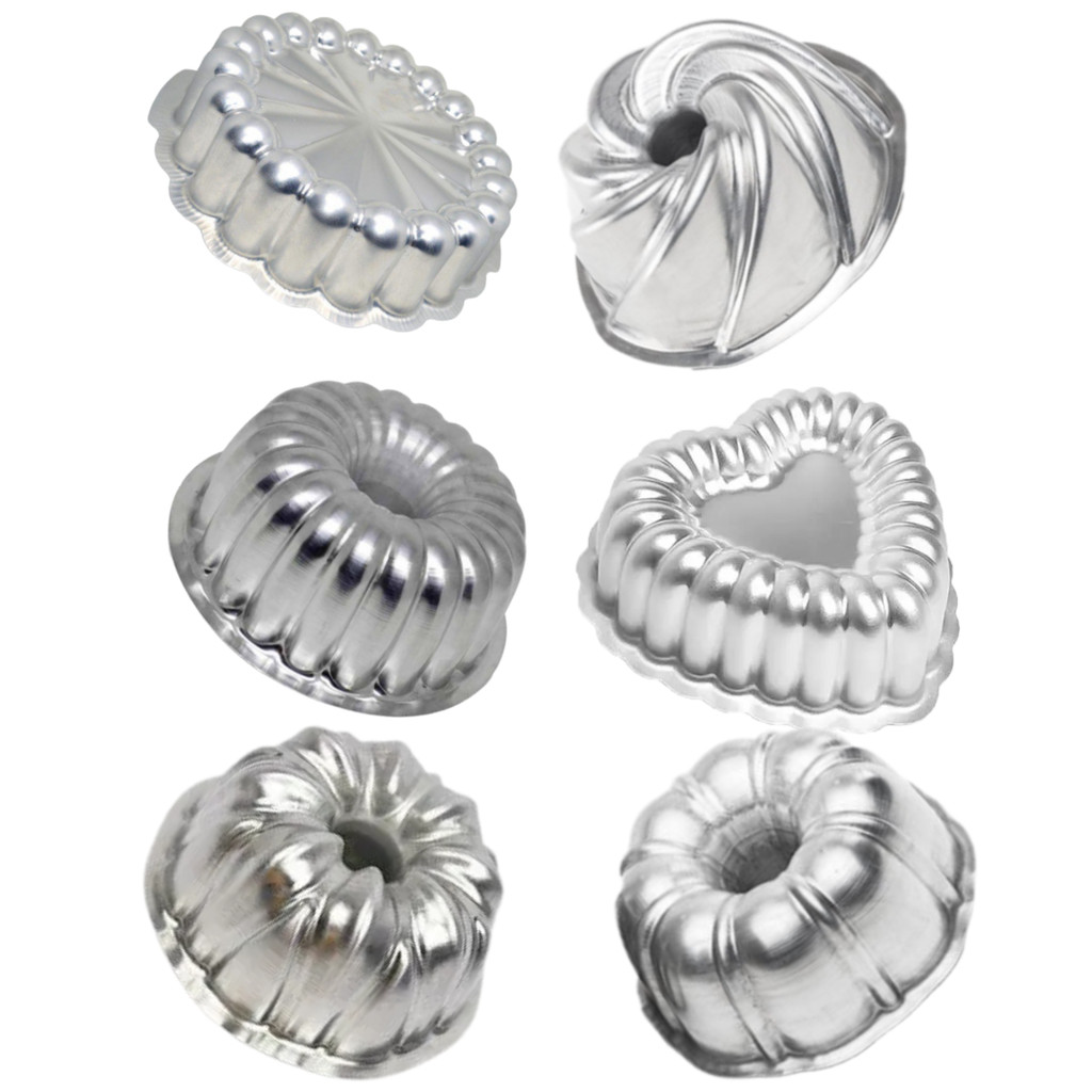 Kit 6x Mini Formas Assadeiras De Bolo Modelos Sortidos Vulcão Torta ...