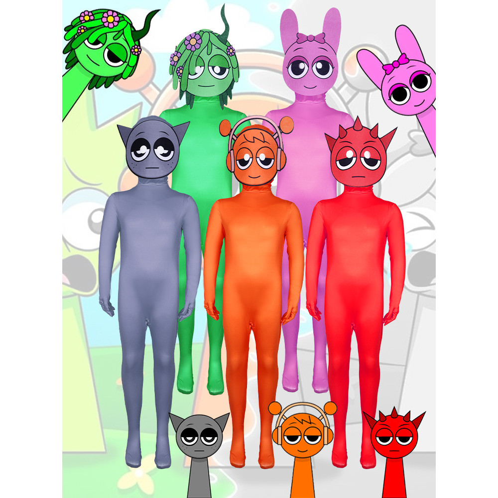 Cosplay Sprunki Adulto Crianças Traje Fantasia De Halloween Máscara ...