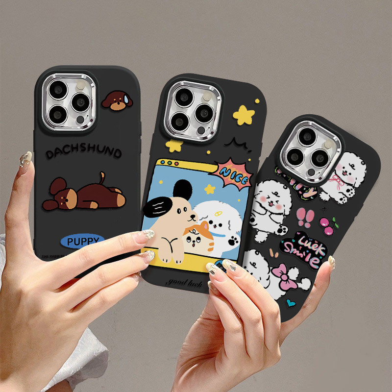 Capinha capa Fosco de telefone cachorrinho para iPhone xr xs max 11 12 ...