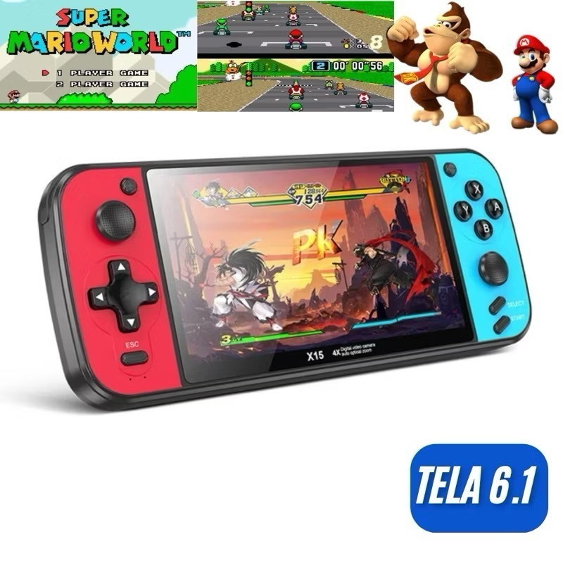 Video Game Portatil Pvp Psp Mp5 10000 Jogos Retro Tela 6.1 ANJGG ...