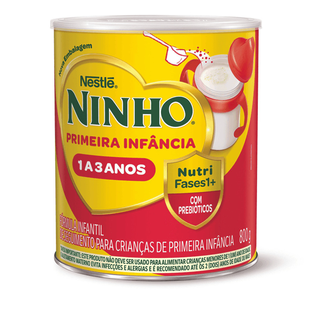 Leite Ninho Infantil Fases 1+ Nestlé 1 a 3 anos 800g | Shopee Brasil