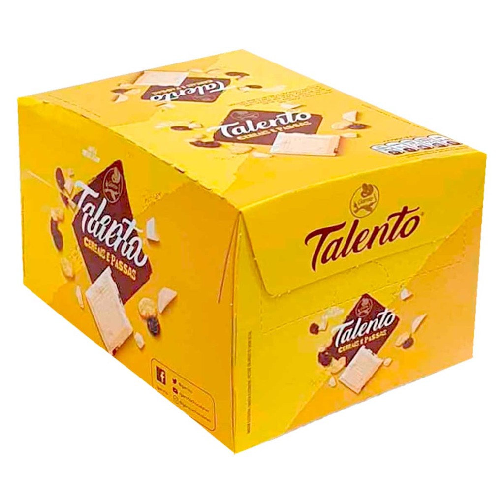 Chocolate Talento Branco com Cereais 12x85g | Shopee Brasil