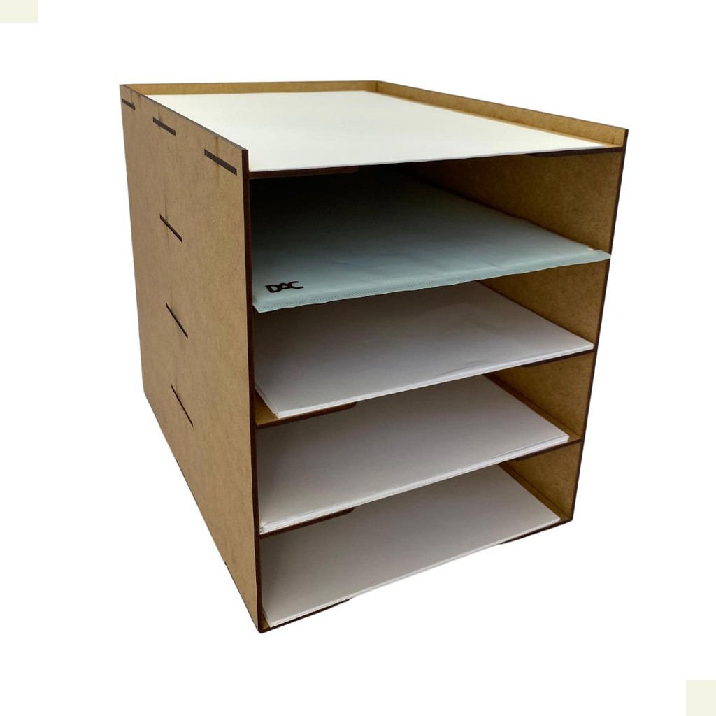 Organizador De Papel A4 E Documentos 5 Andares Mdf Cru | Shopee Brasil