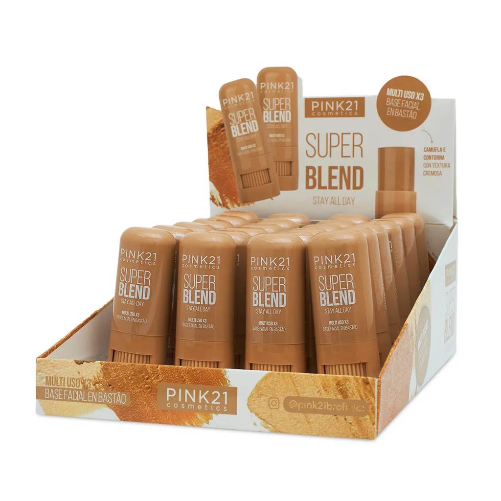 Base em Bastão 3 em 1 Super Blend Pink 21 Cosmetics - Escolha sua cor ...