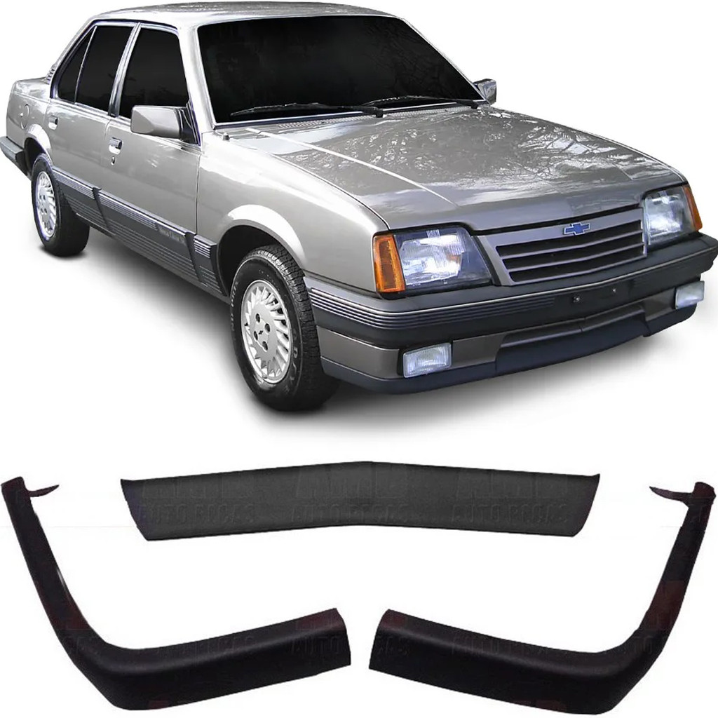 KIT SPOILER SAIA DIANTEIRO MONZA 87 A 90 PLÁSTICO PRETO CENTRAL E ...