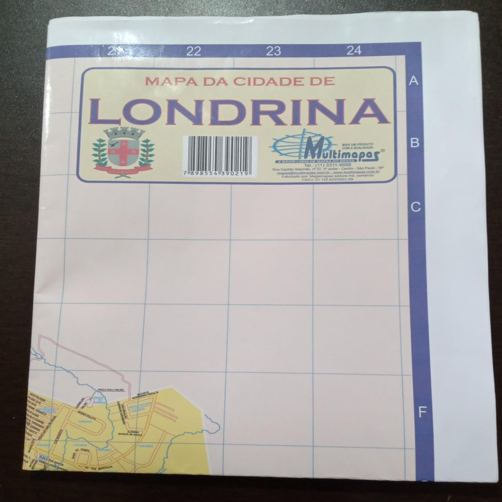 Mapa da Cidade de Londrina 2024 autor Editora Multimapas | Shopee Brasil