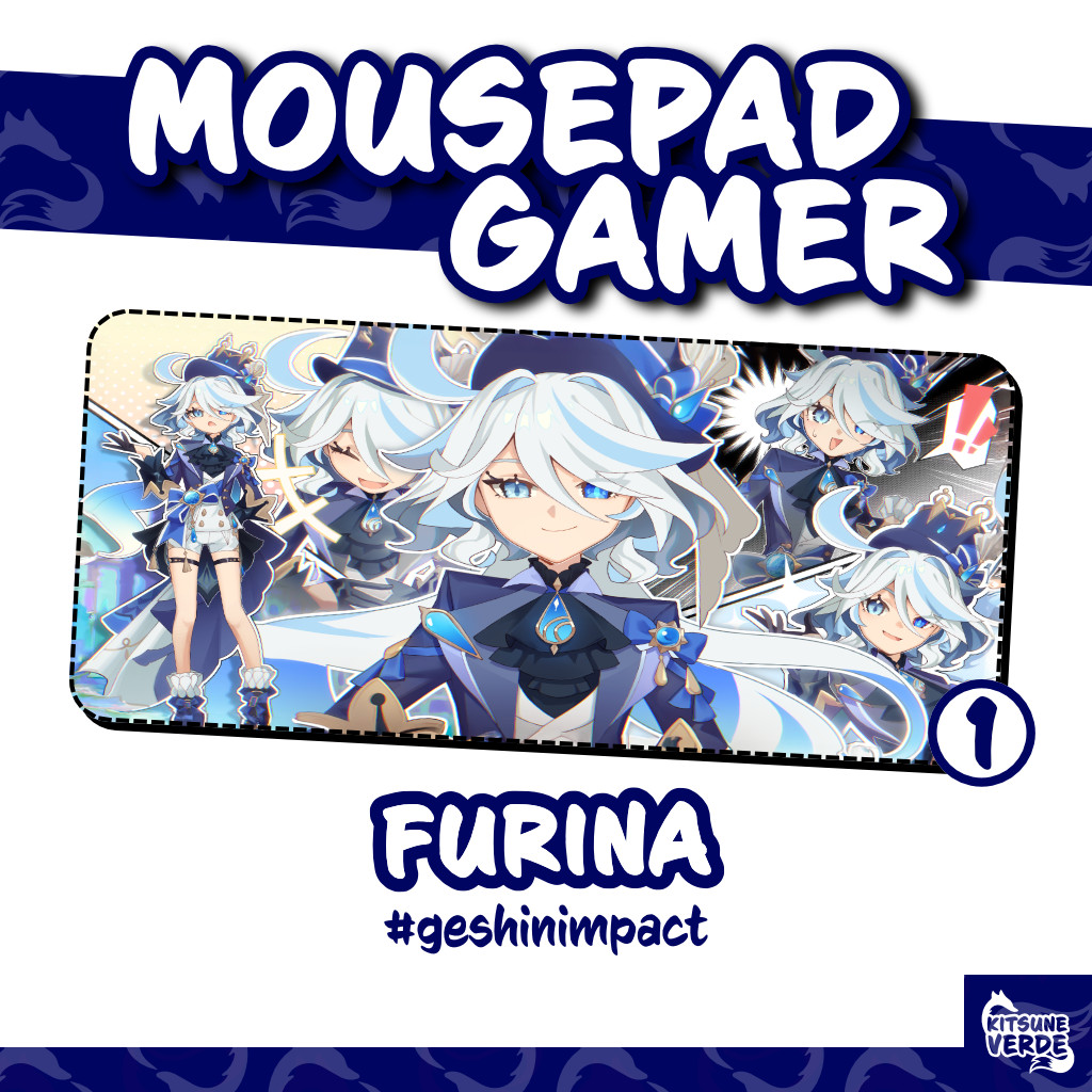 Mouse Pad Gamer - Furina Focalors - Genshin Impact - 90x40 - 80x40 ...