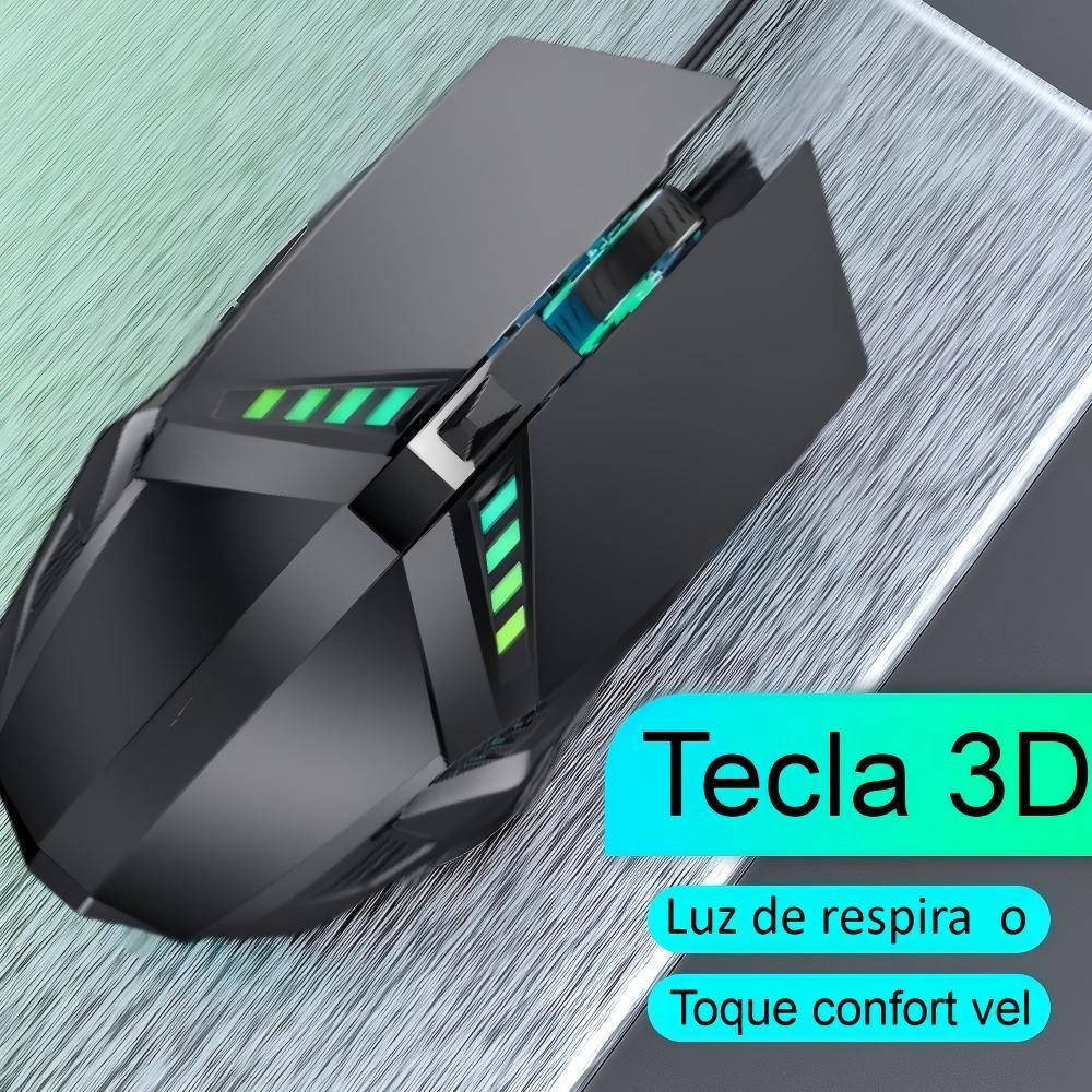 Mouse de jogo USB com fio RGB LED ergonômico para computador e equipamentos de escritório 019 ...