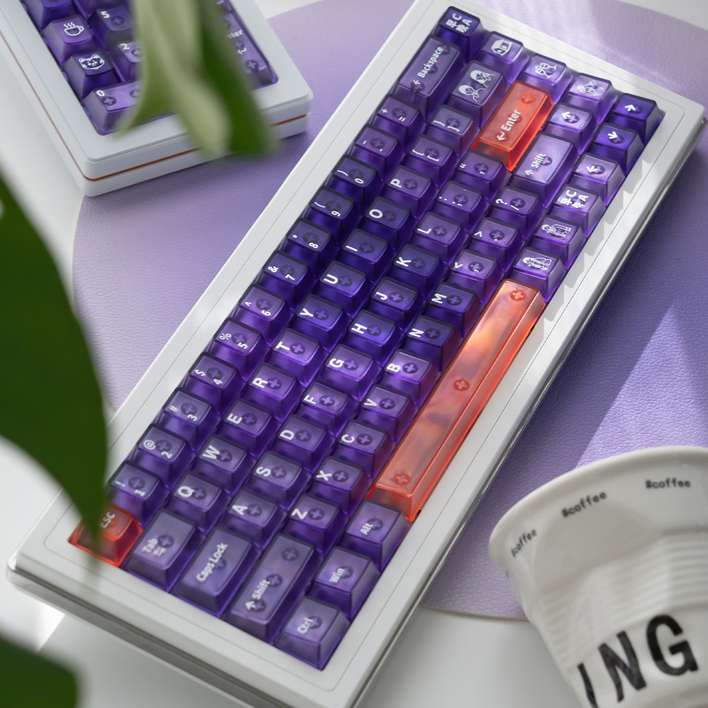 Transparente Foggy Purple Keycaps PC Light Through Cherry Profile ...