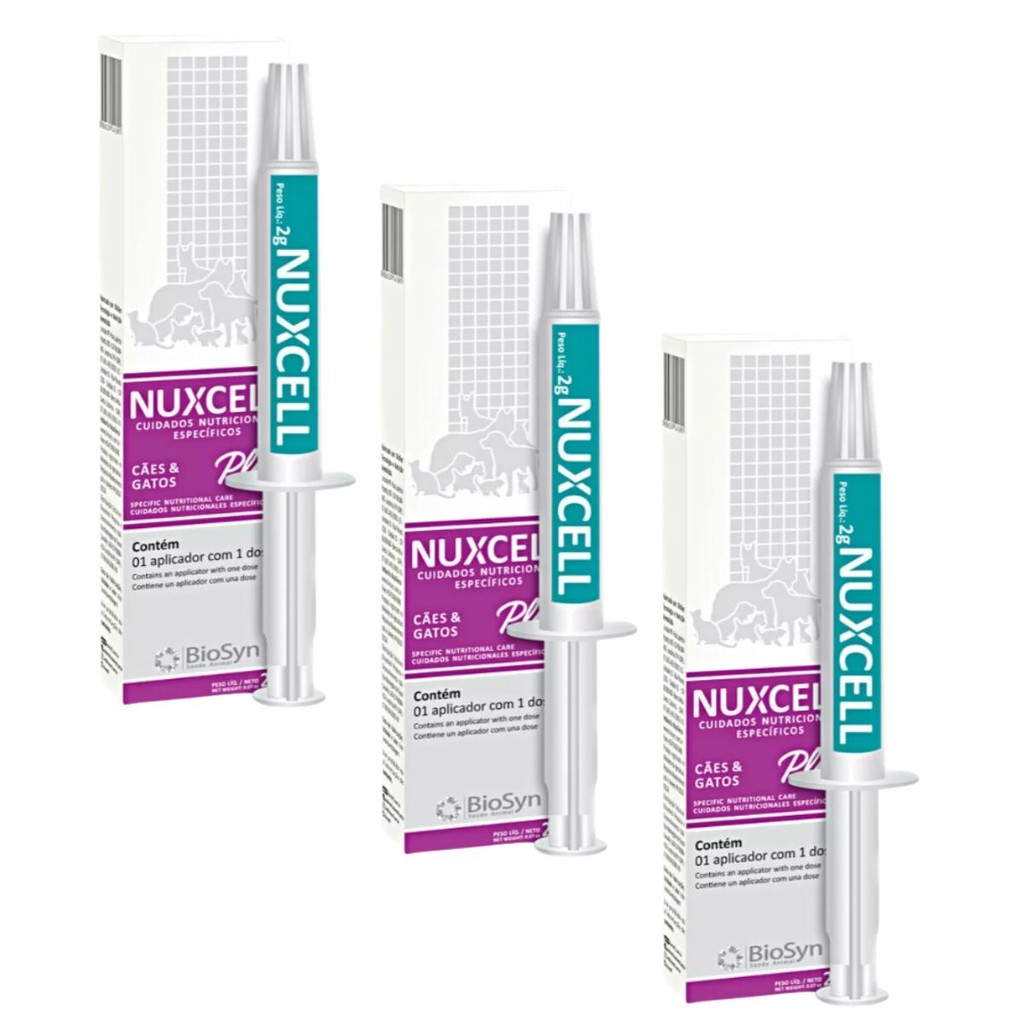 03 Suplemento Vitamínico Nuxcell Plus 2g Cães e Gatos | Shopee Brasil