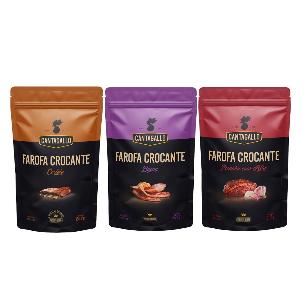 Kit De Farofas 200g Cantagallo - Costela, Bacon E Picanha Com Alho ...