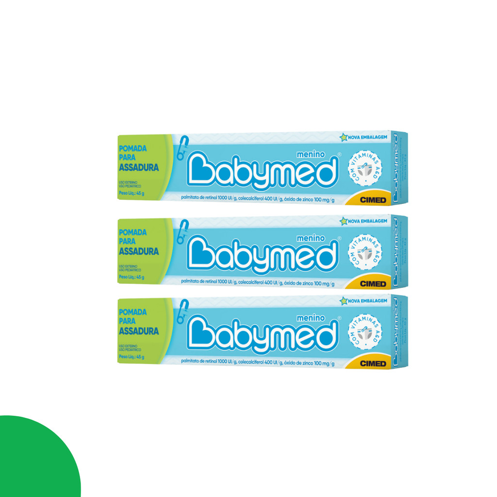 Kit 3 Babymed Azul Pomadas Para Prevenção De Assaduras 45g | Shopee Brasil