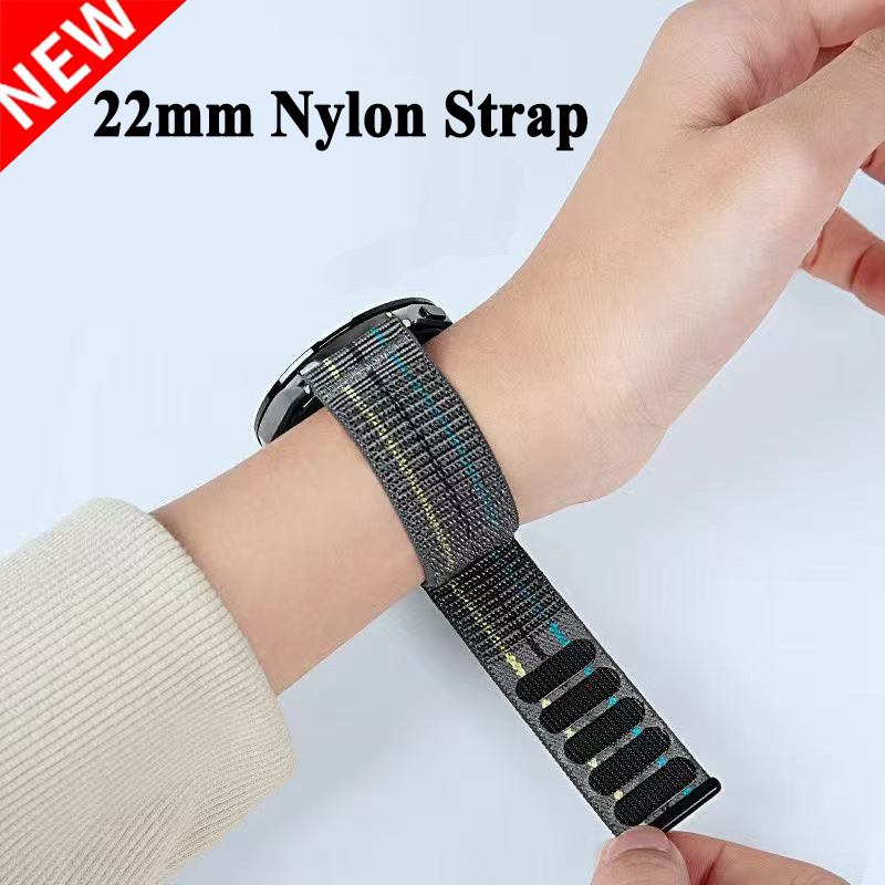 22mm Nylon Loop Strap para Amazfit Bip 5 Cheetah Pro Balance GTR Rodada ...