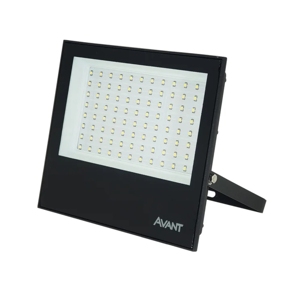 Refletor Holofote Led Slim 100w Ip65 Branco 6500k Forte Avant a prova d agua grande pronta ...