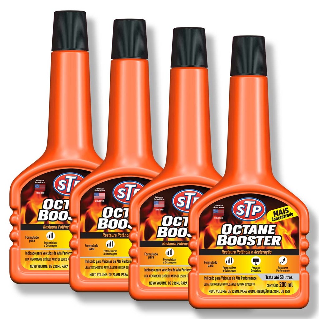 Aditivo para Combustivel OCTANE BOOSTER 200ml STP 4 unidades | Shopee Brasil