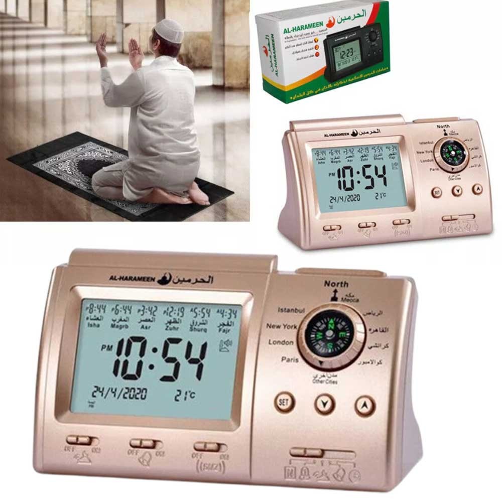 Muslim Azan Desk Clock, Azan Assan Prayer Bell Black | Shopee Brasil