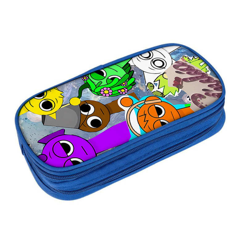 Sprunki increbox lápis azul caso dupla camada multifuncional lápis caso ...