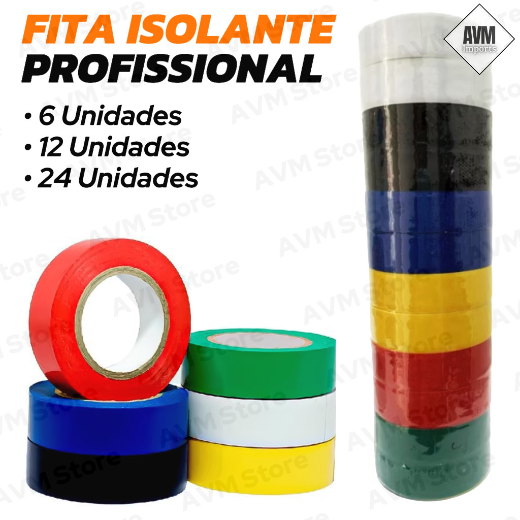 Kit Jogo De Fita Isolante Colorida Profissional Anti-Chamas Para ...
