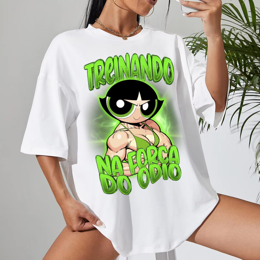 Camiseta Treino Feminina Plus Size Docinho Oversized Roupas de Academia ...