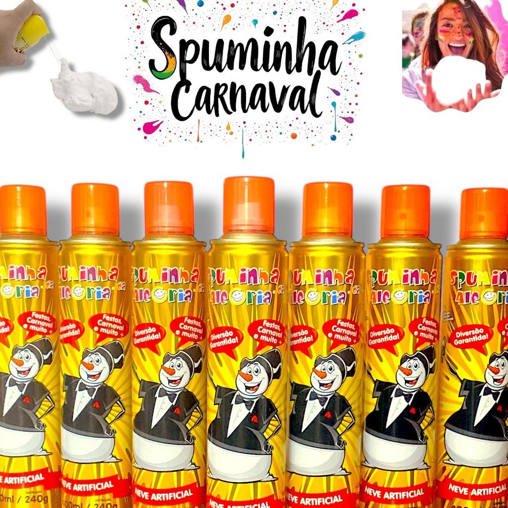 Kit Espuma Carnaval Spray Neve Artificial Festas 400ml Revenda Atacado ...