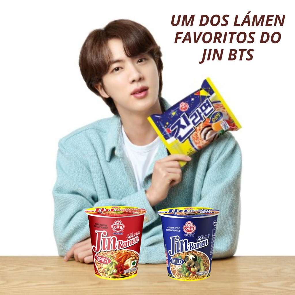 LAMEN COREANO JIN RAMEN MILD - JIN BTS KPOP - POTE 65G | Shopee Brasil