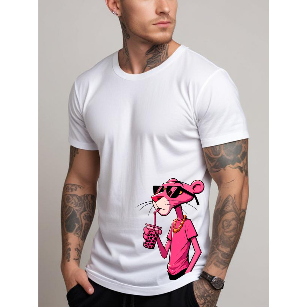 Camiseta Streetwear Pantera Rosa Tumblr Lançamento Camisa Premium 100% ...