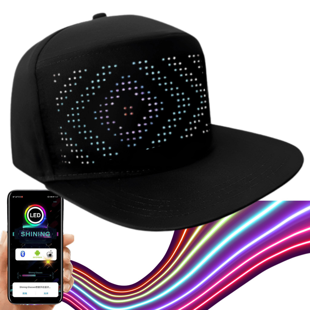 Boné de LED Bluetooth Display Personalizável Chapéu com Mensagens ...