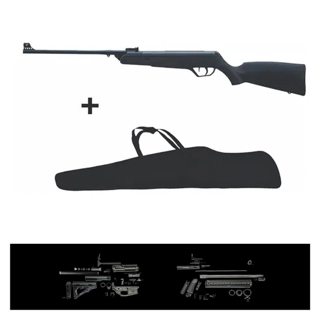 Carabina de Pressão New Jade Oxidada 5.5mm - CBC + Capa + Gun Pad ...