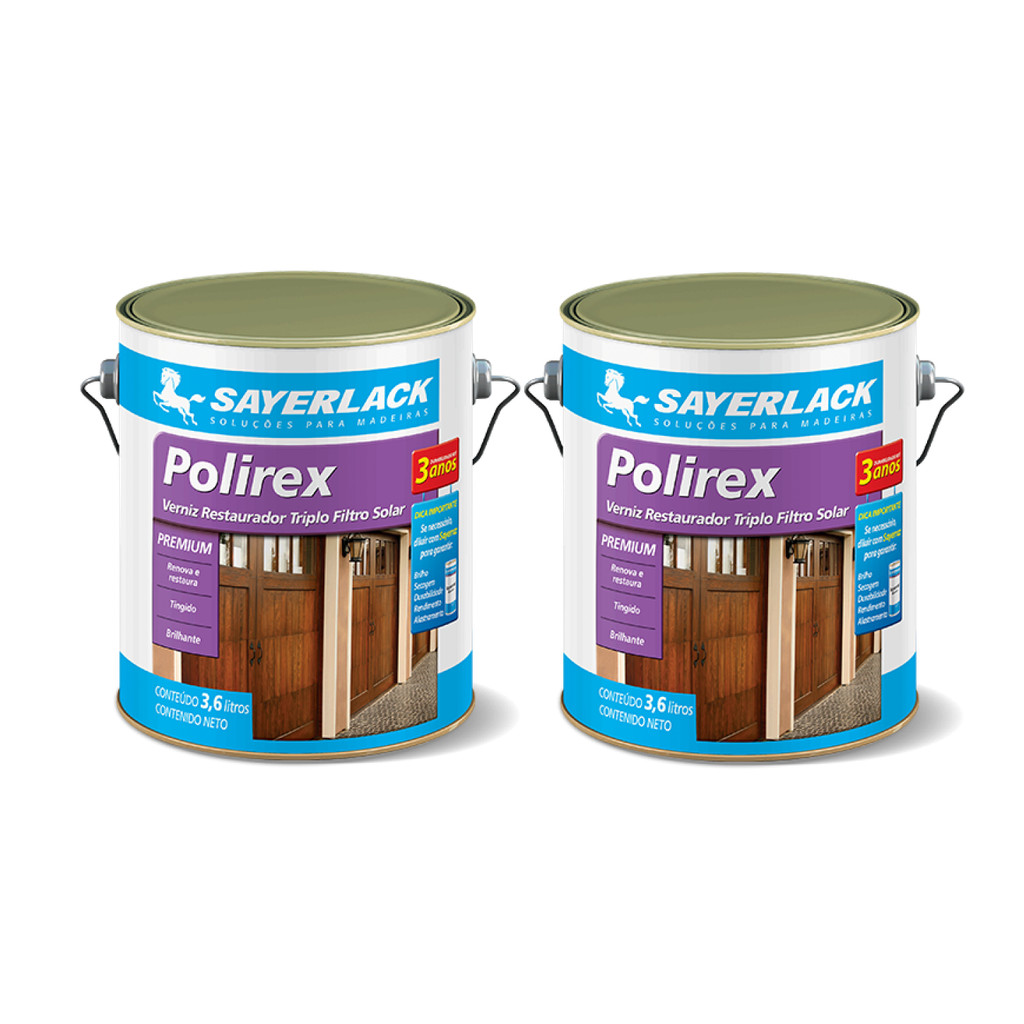 Kit 2 Verniz Restaurador Premium Polirex 3,6L Acabamento Brilhante ...