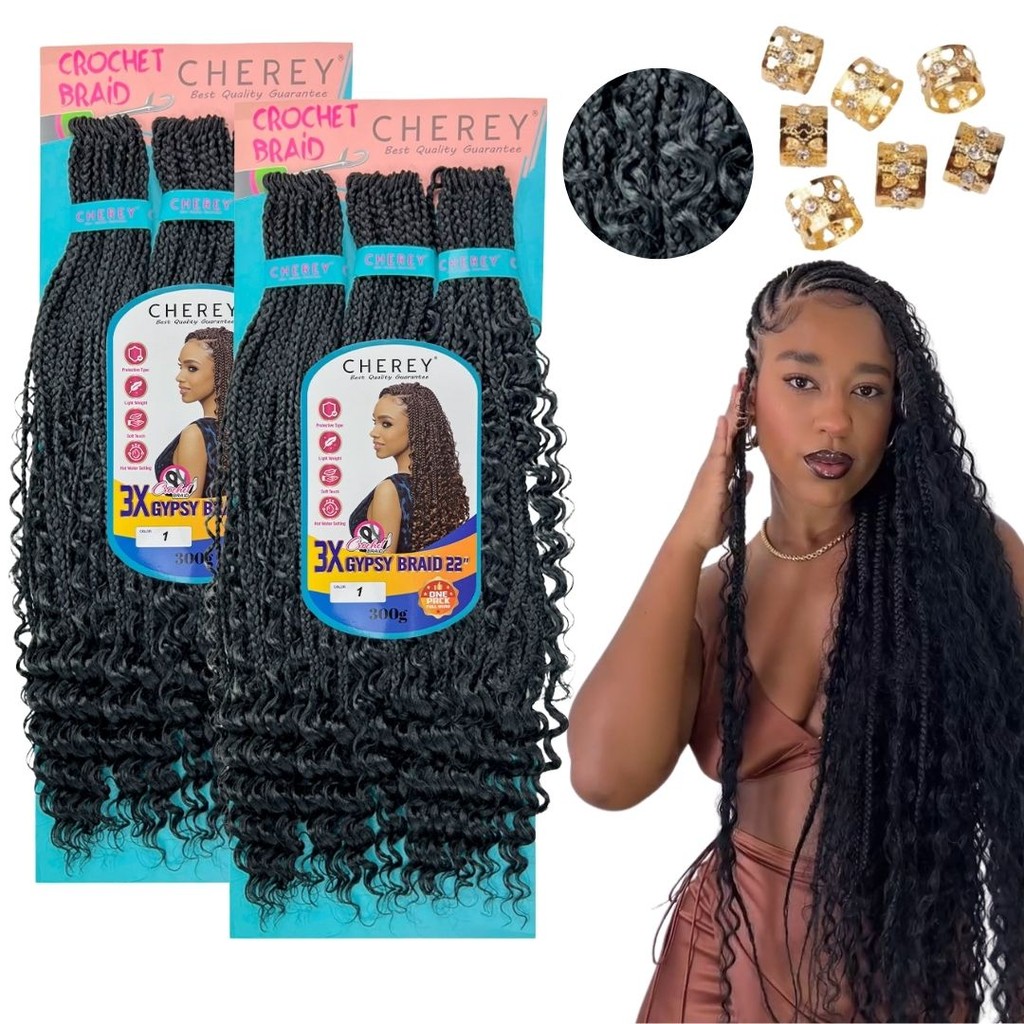 Combo 2 Cabelos Gypsy braid Cherey 300g Fibra Orgânica Premium com ...