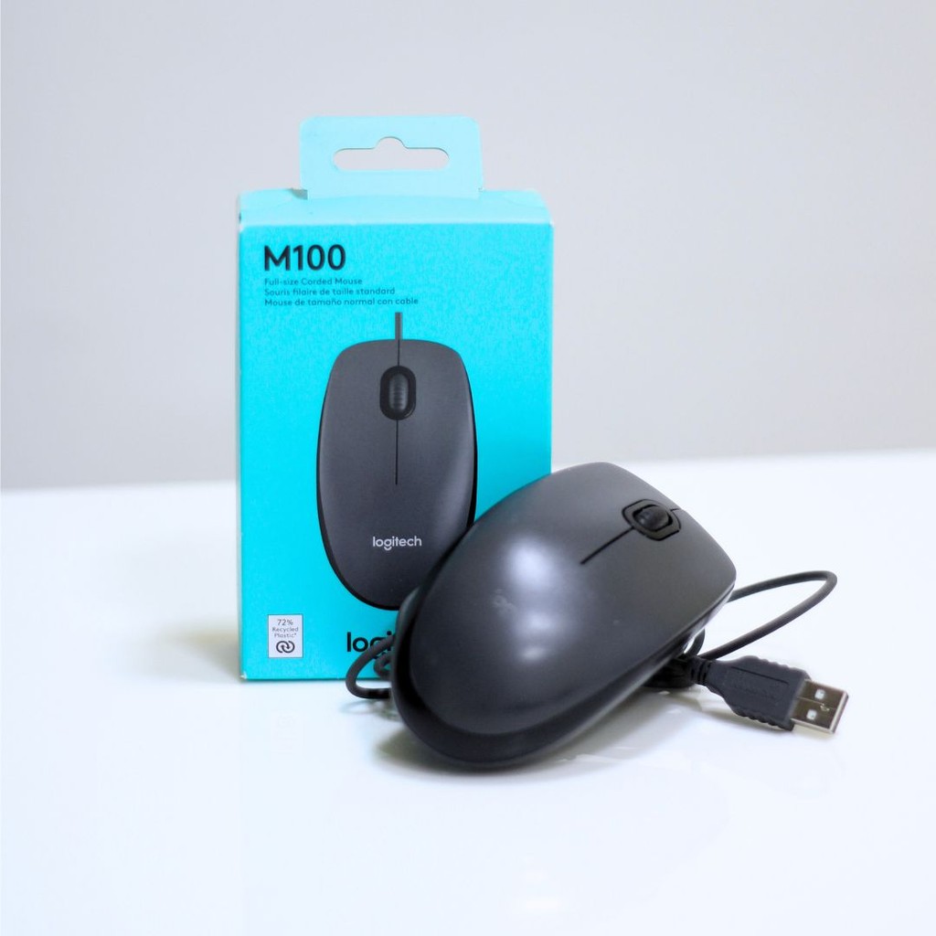 MOUSE COM FIO USB 1000 DPI - M100 LOGITECH | Shopee Brasil