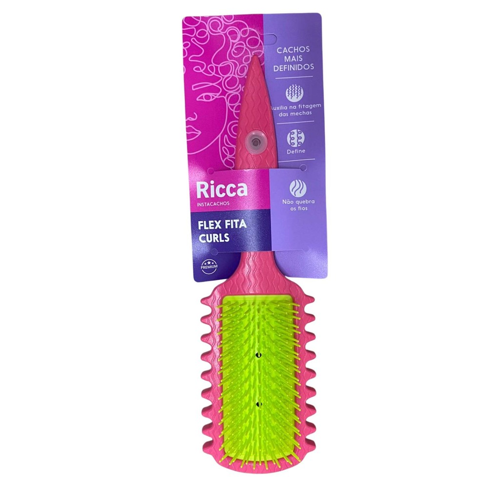Escova Flex De Fitagem Ricca Rosa Curls Cachos Mais Definidos | Shopee ...