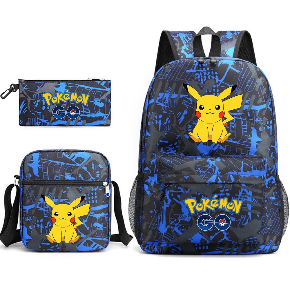 Pikachu Pokemon Anime Mochila Escolar Kit Infantil 5-12 Anos Menino ...