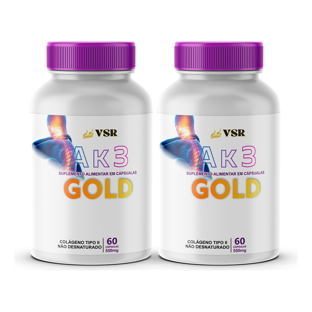 Kit 2 Ak3 Gold Original 60 Cápsulas Gold Ak3 | Shopee Brasil