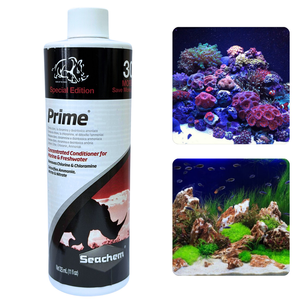 Seachem Prime 325ml Condicionador de Água Removedor de Cloro e Amônia Regula Ciclo do Nitrogênio ...