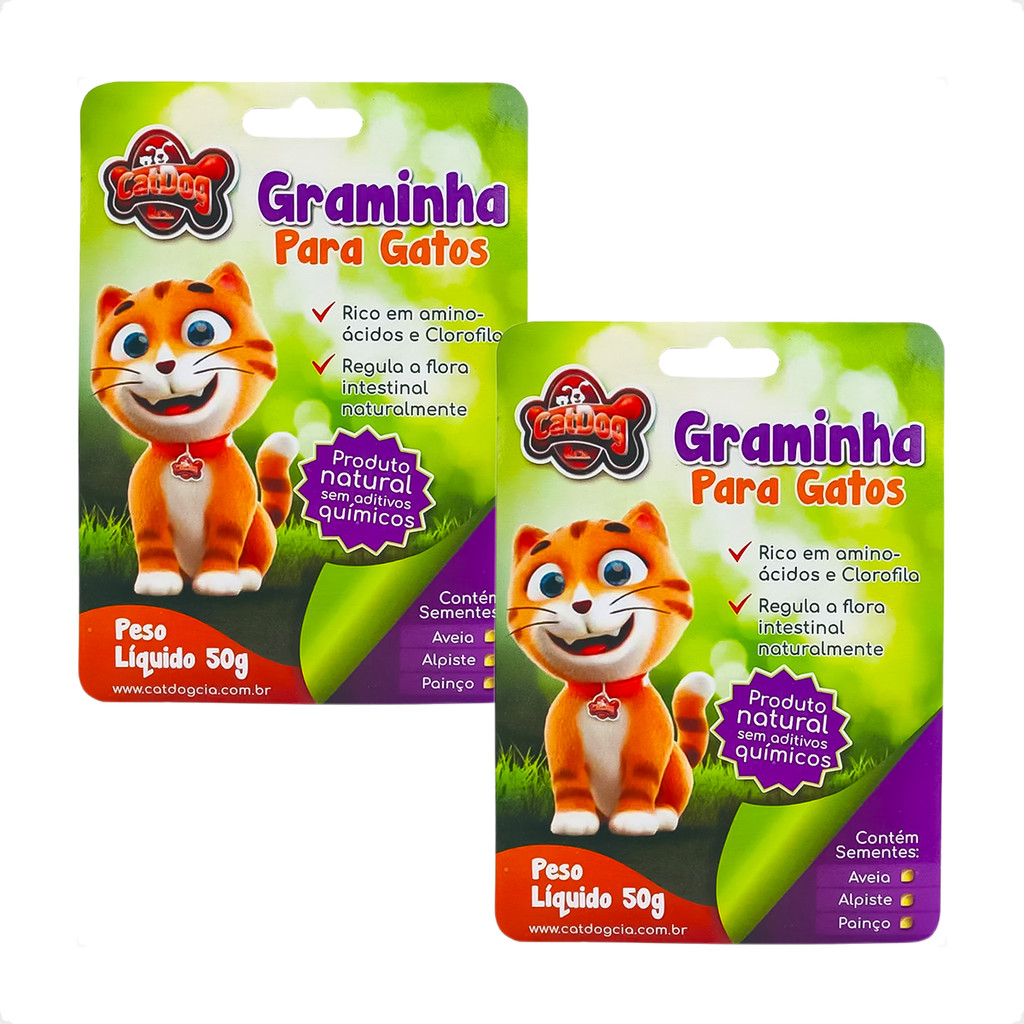 Kit 2 Graminha para Gatos CatDog & Cia - 50g | Shopee Brasil