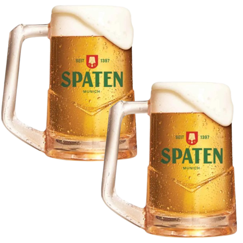 Kit 2 Caneca de Vidro para Cerveja e Chopp Spaten 400ml | Shopee Brasil