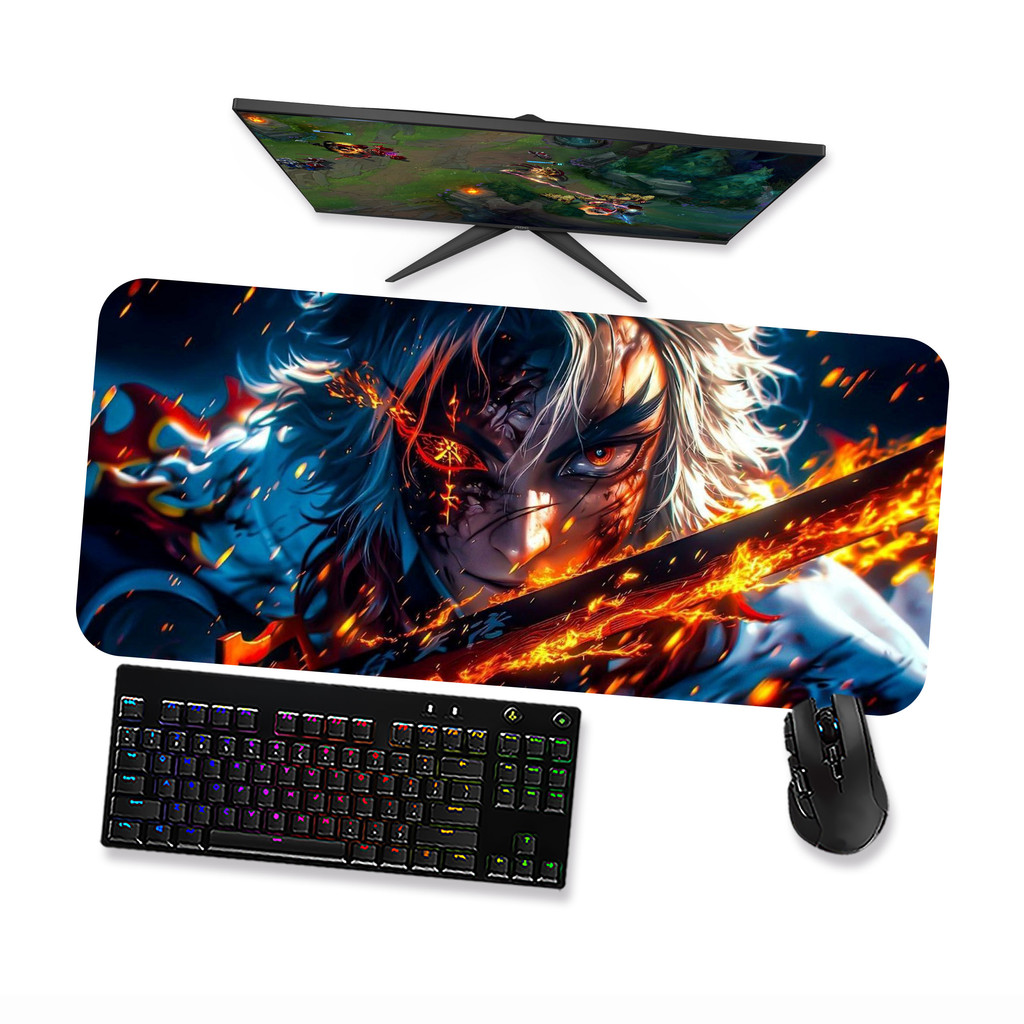 Mouse pad Rengoku 7 Demon Slayer Anime - Mousepad Gamer 90x40 80x40 ...