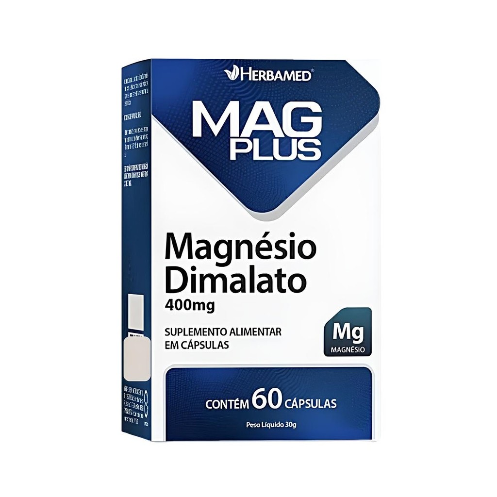 Suplemento Mag Plus Magnésio Dimalato 60 Cps - Herbamed | Shopee Brasil